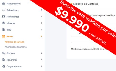 iFinancial Contach módulo Banco - Inputsoft